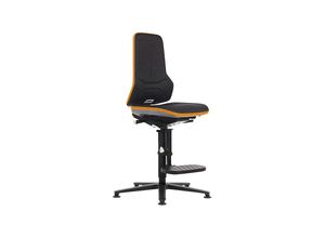 4016849537351 - NEON Arbeitsdrehstuhl Gleiter Aufstiegshilfe Synchronmechanik Stoff Flexband orange bimos