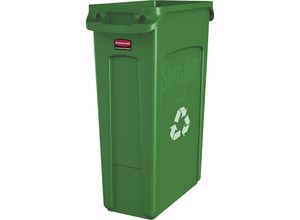 0086876186390 - Wertstoffsammler Abfalleimer SLIM JIM® Volumen 87 l mit Lüftungskanälen grün mit Recyclingsymbol ab 10 Stk Rubbermaid