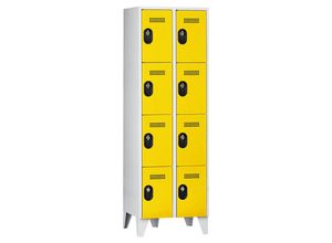 4250618238869 - Schließfachschrank Fachhöhe 450 mm HxBxT 1850 x 600 x 500 mm Abteilbreite 300 mm Korpus-   Türfarbe Lichtgrau   Zinkgelb