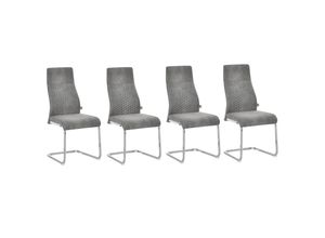 4251774984812 - Esszimmerstühle 4er-Set grau 45B x 61T x 98H cm Esszimmerstühle 4er Set Küchenstuhl Stuhl Küche Esszimmer