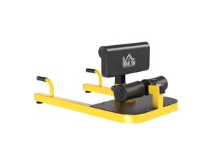 4251774904520 - Sissy Squat Kniebeugentrainer Beintrainer Bauch-Gesäß-Trainer 3 in 1 Trainer Gelb+Schwarz 50 x 97 x