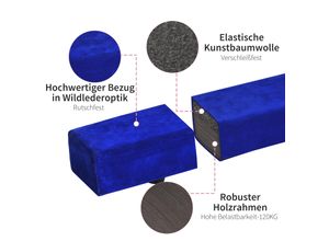 4251774960298 - Schwebebalken mit EPE-Polsterung blau 210L x 10B x 65H cm balancierbalken turnbalken gymnastikbalken für zuhause balken