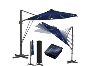 4260751941717 - KESSER® Sonnenschirm Ampelschirm SUN Rund XL Ø330 cm Inkl Abdeckung + Windsicherung 7-Fach Verstellbar Drehbar Neigbar Kippbar Groß 360° Drehbar Gartenschirm mit Kurbel Sonnenschutz UV50+