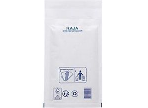 3663777013368 - RAJA Luftpolstertasche Weiß Ohne Fenster 120 (B) x 210 (H) mm Abziehstreifen 75 g m2 Recycelt 95% 200 Stück