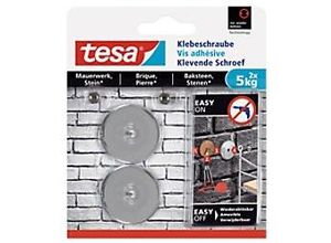 4042448340702 - Klebeschraube tesa® für Mauerwerk & Stein im Innen- & Außenbereich Haftkraft bis 5 kg ablösbar rund 2 Stück