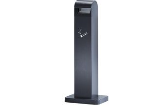 4897020622598 - Aschersäule aus Stahlblech - Volumen 125 l HxBxT 1000 x 200 x 150 mm - - Fußfarbe anthrazitgrau ral 7016