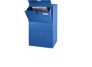 4260107690696 - Briefkasten XXL BxHxT 390 x 650 x 315 mm signalblau RAL 5005