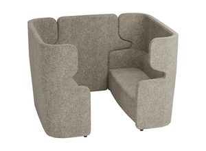 0796376586049 - BISLEY Akustiksofa VIVO 2 Zweisitzer mit hoher Rückenlehne Mittelwand beige