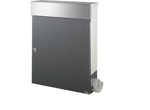 4260107690726 - Briefkasten mit Zeitungsfach unten graualuminium RAL 9007