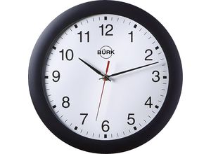 4030275000296 - Wanduhr aus ABS-Kunststoff Ø 300 mm Quarzuhrwerk Gehäuse schwarz Zifferblatt weiß kaiserkraft