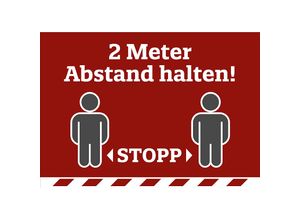 4061466098631 - Hinweisschild - Abstand halten Folie selbstklebend rot LxH 420 x 297 mm