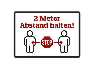 4061466098655 - Hinweisschild - Abstand halten Folie selbstklebend weiß LxH 420 x 297 mm