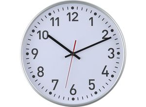 4030275062133 - Wanduhr Quarzuhrwerk Ø 300 mm Gehäuse silber Zifferblatt weiß kaiserkraft