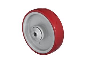 4260390226817 - EUROKRAFTbasic PU-Rad rot auf Polyamidfelge Kugellager ab 2 Stk Rad-Ø x Breite 125 x 32 mm