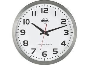 4030275000333 - Wanduhr Ø 400 mm Gehäuse Edelstahl gebürstet Quarzuhrwerk kaiserkraft
