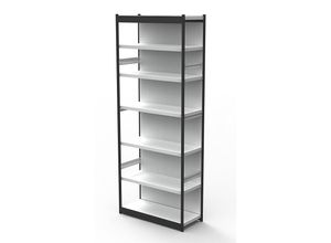 4044917044401 - Büro-Regalsystem mit Rückwand Regalhöhe 2600 mm Grundregal Breite x Tiefe 750 x 300 mm