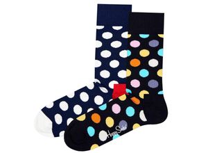 7333102557947 - HAPPY SOCKS Socken Classic Big Dot 2er-Pack Baumwollmix blau 41-46