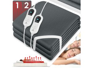 4255598301589 - KESSER® Wärmeunterbett mit Abschaltautomatik Fernbedienung Heizdecke mit 3 Temperaturstufen Wärmebettunterlage fürs Bett Matratzenheizung Wärmedecke aus weichem Vlies Heizkissen