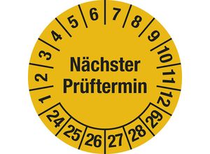 4061466037371 - Mehrjahresplakette Nächster Prüftermin Dokumentenfolie Ø 30 mm VE 10 Stk 24 - 29