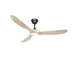 4024397379477 - CasaFan ECO GENUINO-L 152 MS-NT Deckenventilator EEK F (A - G) (Ø x H) 1520 mm x 340 mm Flügelfarbe Holz (hell) Gehäusefarbe (Details) Schwarz (matt)