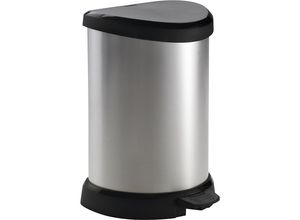 3253922120005 - CURVER Abfalleimer DECO Bin METALLIC´S  20 Liter Mülleimer in Metall-Optik Farbe schwarz   silber metallic