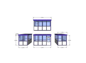 4260275230045 - Mehrzweckhaus Füllungen in Rundeckenoptik für Außenbereich LxB 4340 x 2220 mm