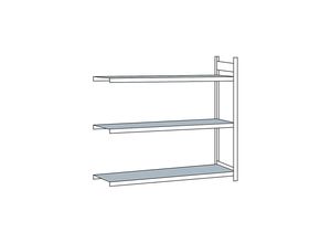 4004514200303 - SCHULTE Weitspannregal mit Stahlboden Höhe 2000 mm Spannweite 2500 mm Anbauregal Tiefe 600 mm