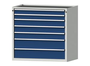 4014641059071 - Schubladenschrank BxT 1060 x 675 mm 7 Schubladen Höhe 980 mm Front enzianblau