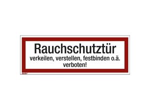 4061466055634 - Brandschutzkennzeichen für die Feuerwehr Rauchschutztür verkeilen verstellen festbinden o ä verboten! VE 10 Stk Folie langnachleuchtend LxH 297 x 105 mm