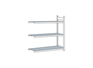 4004514200198 - SCHULTE Weitspannregal mit Stahlboden Höhe 2000 mm Spannweite 1500 mm Anbauregal Tiefe 800 mm