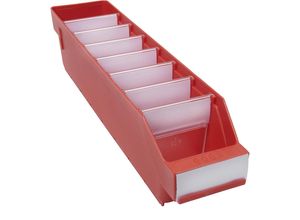 4250621500427 - Regalkasten aus hochschlagfestem Polypropylen rot LxBxH 400 x 90 x 95 mm VE 40 Stk