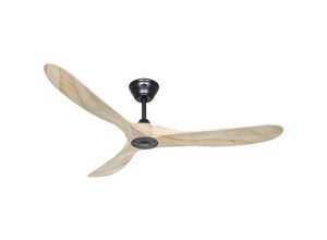 4024397368525 - CasaFan ECO GENUINO 152 MS-NT Deckenventilator (Ø x H) 1520 mm x 285 mm Flügelfarbe Holz (hell) Gehäusefarbe (Details) Schwarz (matt)