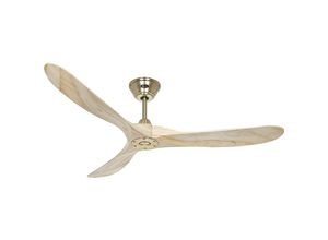 4024397376537 - CasaFan ECO GENUINO 152 MG-NT Deckenventilator (Ø x H) 1520 mm x 285 mm Flügelfarbe Holz (hell) Gehäusefarbe (Details) Messing