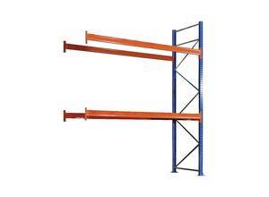 4058255107742 - Schulte Lagertechnik Palettenregal Anbauregal B 2786 x T 1100 x H 3000 mm 3 Ebenen Palettengewicht bis 800 kg Feldlast 5395 kg blau orange