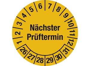 4061466088182 - Mehrjahresplakette Nächster Prüftermin Dokumentenfolie Ø 30 mm VE 10 Stk 26 - 31