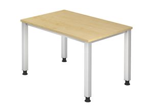 4032062004463 - Schreibtisch Q-Serie VQS12 3 manuell höhenverstellbar  120x80cm (BxT) rechteckig ahorn   Silber 4032062004463 Hammerbacher