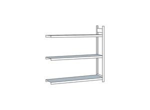 4004514200204 - SCHULTE Weitspannregal mit Stahlboden Höhe 2000 mm Spannweite 2000 mm Anbauregal Tiefe 400 mm