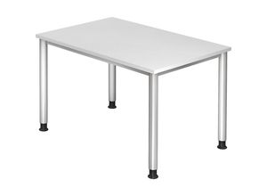 4032062139288 - Schreibtisch Ergonomic Plus H VHS12 W S weiß rechteckig 120x80 cm (BxT) manuell höhenverstellbar 4032062139288 Hammerbacher