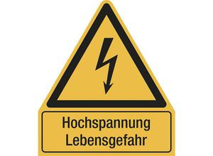 4061466064759 - Kombischilder mit Text für Warnkennzeichen Hochspannung Lebensgefahr dreieckig VE 10 Stk Kunststoff LxH 210 x 240 mm