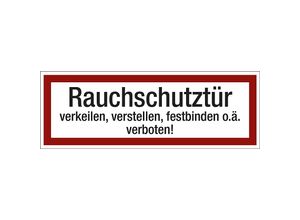 4061466039658 - Brandschutzkennzeichen für die Feuerwehr Rauchschutztür verkeilen verstellen festbinden o ä verboten! VE 10 Stk Folie LxH 210 x 74 mm