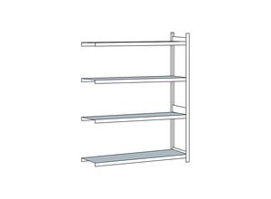 4004514200860 - SCHULTE Weitspannregal mit Stahlboden Höhe 2500 mm Spannweite 2000 mm Anbauregal Tiefe 600 mm