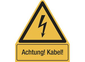 4061466064773 - Kombischilder mit Text für Warnkennzeichen Achtung! Kabel! dreieckig VE 10 Stk Kunststoff LxH 210 x 240 mm