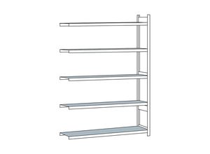 4004514215420 - SCHULTE Weitspannregal mit Stahlboden Höhe 3000 mm Spannweite 2500 mm Anbauregal Tiefe 500 mm