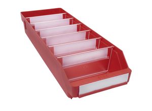 4250621500496 - Regalkasten aus hochschlagfestem Polypropylen rot LxBxH 500 x 180 x 95 mm VE 20 Stk