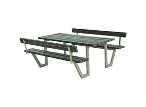 5703393739544 - Gruppensitzbank für 6 Personen LxT 1770 x 1850 mm mit 2 Rückenlehnen grün