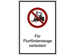 4061466043419 - Kombizusatzschild mit Text für Verbotszeichen Für Flurförderzeuge verboten VE 10 Stk Folie LxHxT 210 x 297 x 01 mm