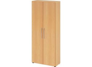 4032062000786 - Schrank TARA 5 Ordnerhöhen Flügeltüren 1 fester Zwischenboden 3 Fachböden B 800 x T 330 x H 1880 mm Buche-Dekor