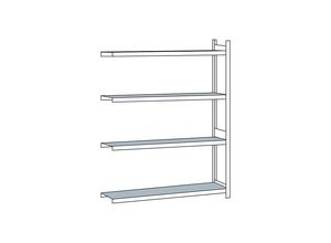 4004514200846 - SCHULTE Weitspannregal mit Stahlboden Höhe 2500 mm Spannweite 2000 mm Anbauregal Tiefe 400 mm