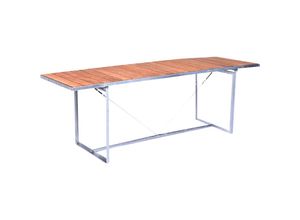 4021224926224 - Außentisch JEVER LxBxH 2200 x 700 x 715 mm verzinkt Teak