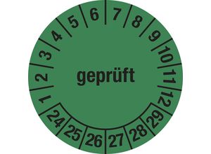 4061466035742 - Mehrjahresplakette geprüft grün Dokumentenfolie Ø 30 mm VE 10 Stk 24 - 29